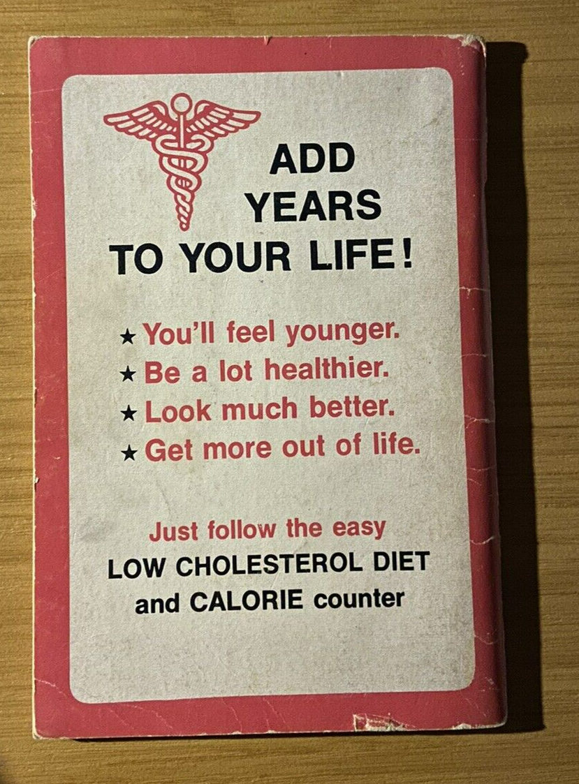 1975 Cholesterol Diet Guide Calorie Counter Saturated and Unsaturated ...
