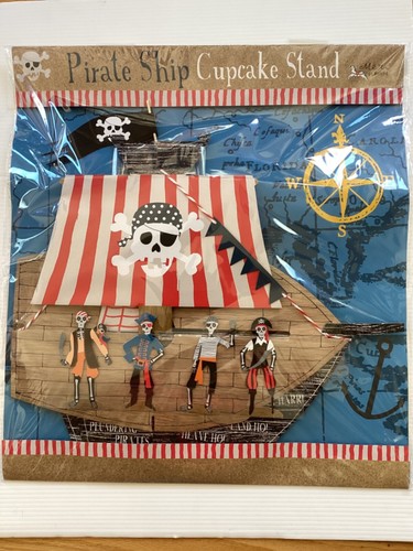 Meri Go Round PIRATE SHIP Cupcake Stand CENTERPIECE Birthday Party ...