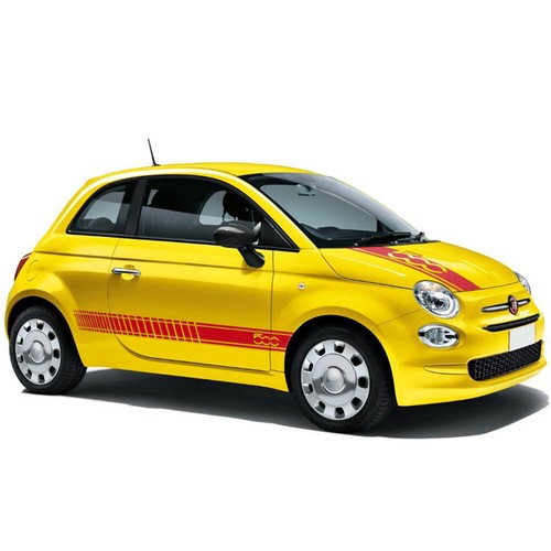Red Bonnet Hood Side Skirt Stripes Kit for Fiat 500 Vinyl Decals ...