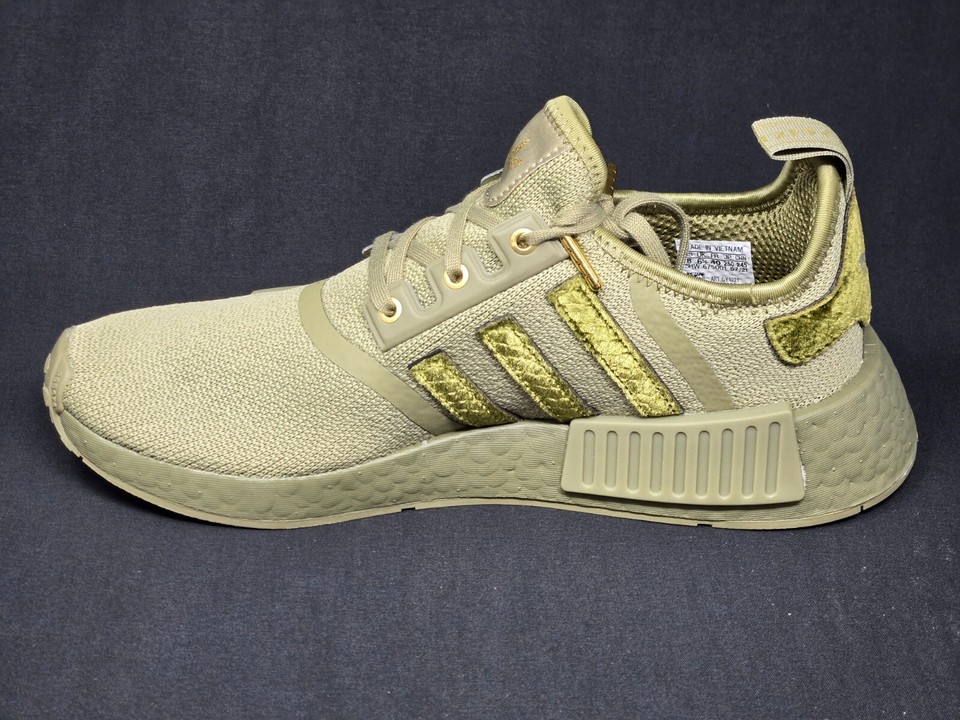 Adidas NMD R1 Velvet Olive Green Gold Boost Women's Multi Sizes GY1321 ...