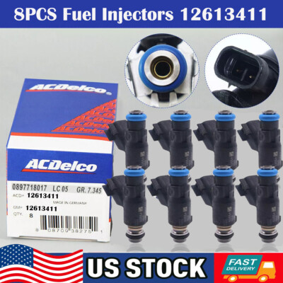 New 8Pcs OEM 12613411 Fuel Injectors For 10-17 Chevy Silverado GMC 4.8 ...