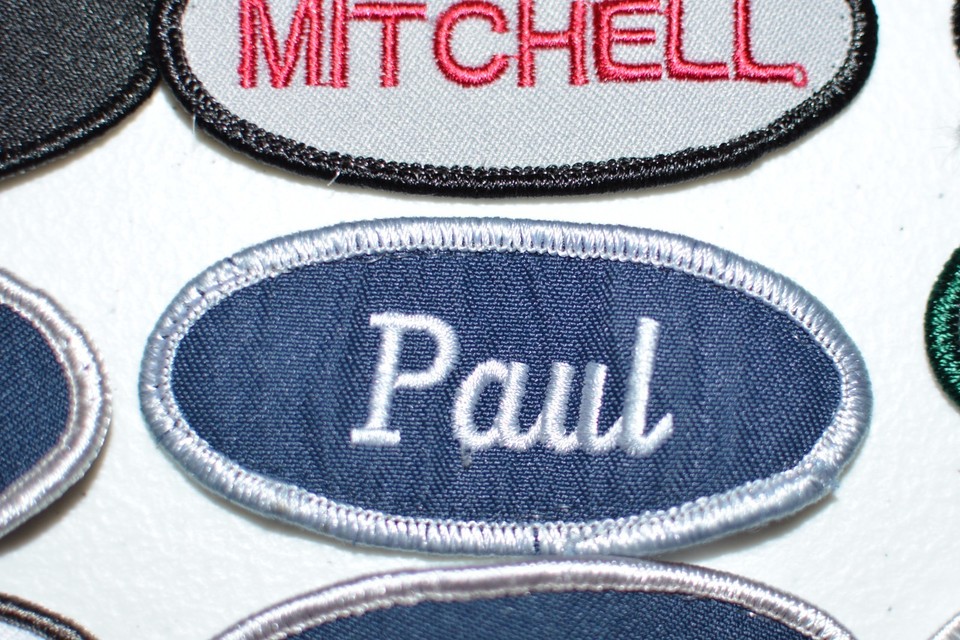 Embroidered Vintage Name Tag Patch Sew-on for Work Shirt Uniform ...