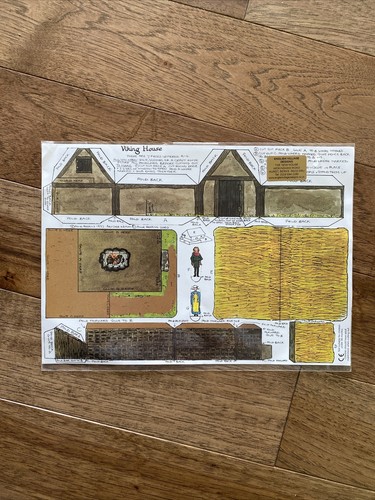 Vintage Viking House Sheet Model Play Toy Cut Out Viking English ...