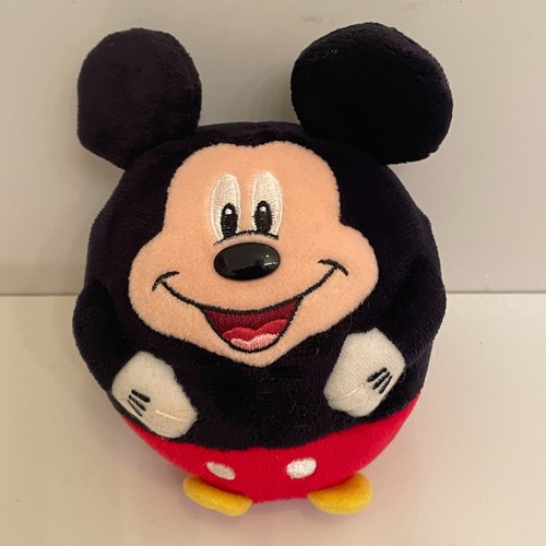 TY Mickey Mouse Plush 6" Beanie Babies Ballz Stuffed Animal Toy Soft ...