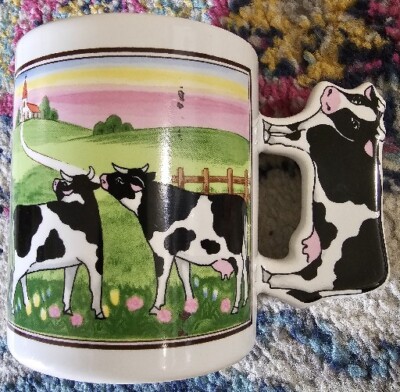 Holstein Cow Coffee Mug Cups Farmhouse Country Pasture Cow Shaped ...