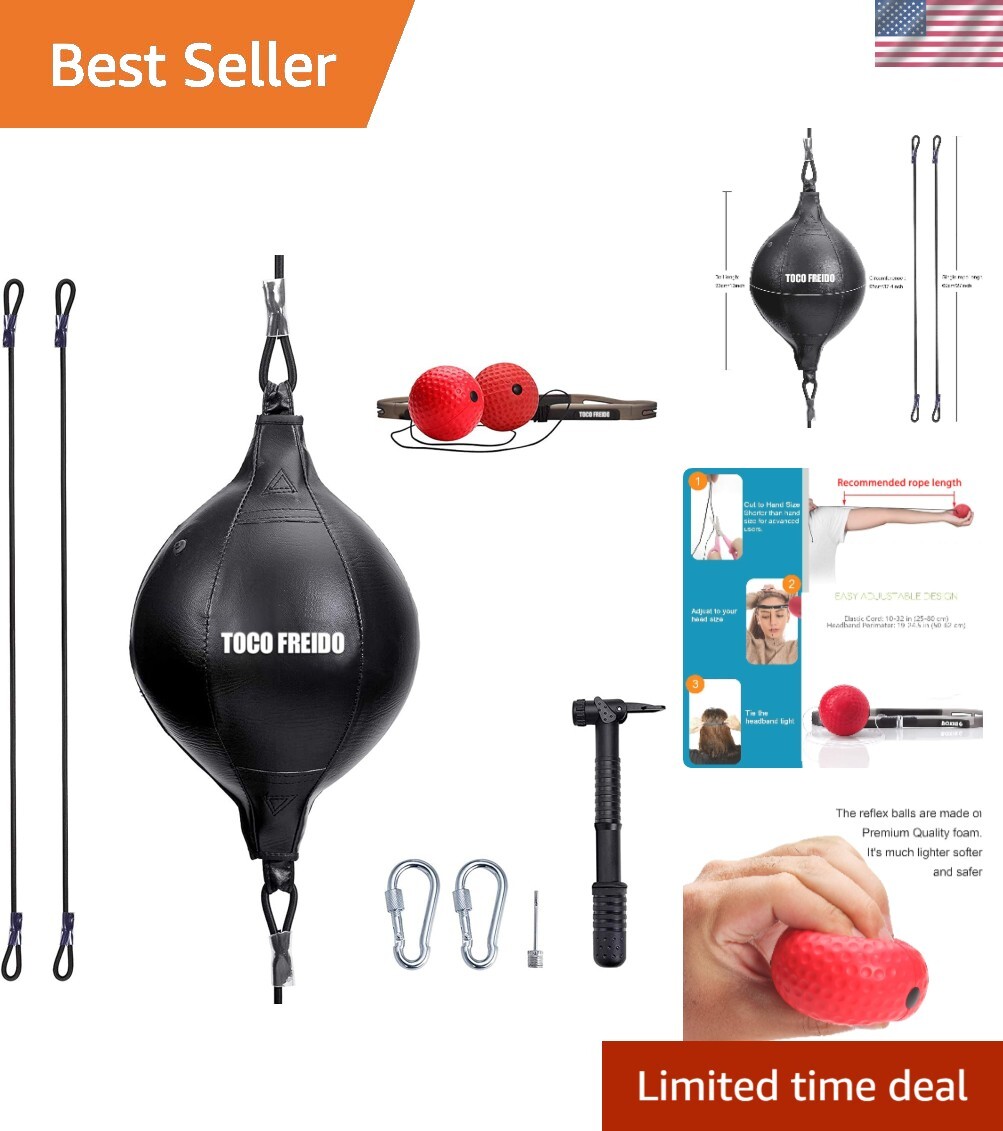 Ultimate Boxing Training Kit with Double Stitched Punching Ball and ...