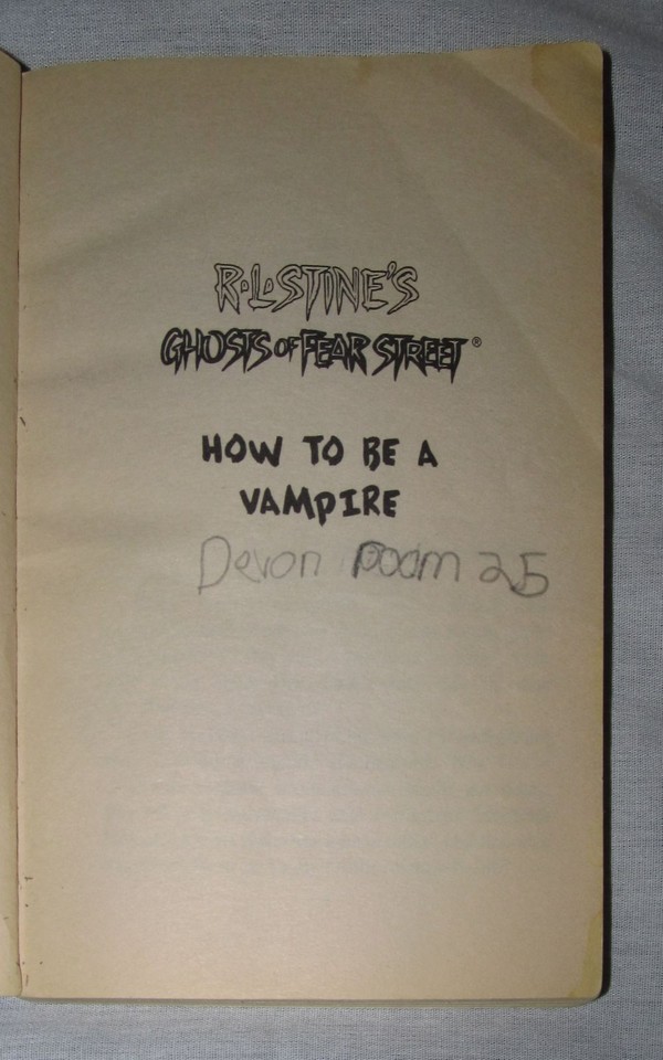 Ghosts of Fear Street How to Be a Vampire RL Stine Paperback 1996 ...
