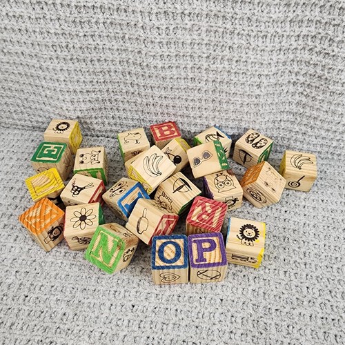 Lot Of Wooden Toy Blocks Alphabet Letters A to Z, Animals, objects and ...