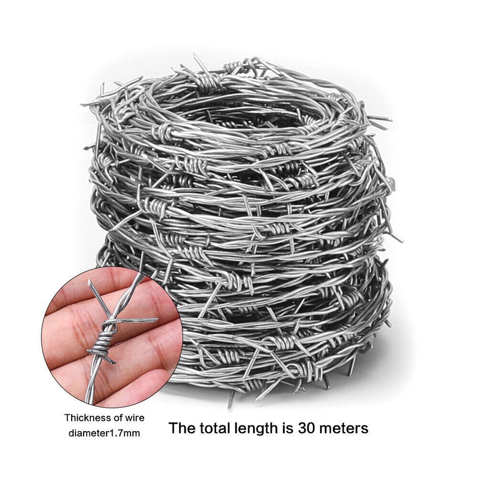 15M 30M 50M 200M Metal Fence Barbed Wire Livestock Field Fence Garden ...