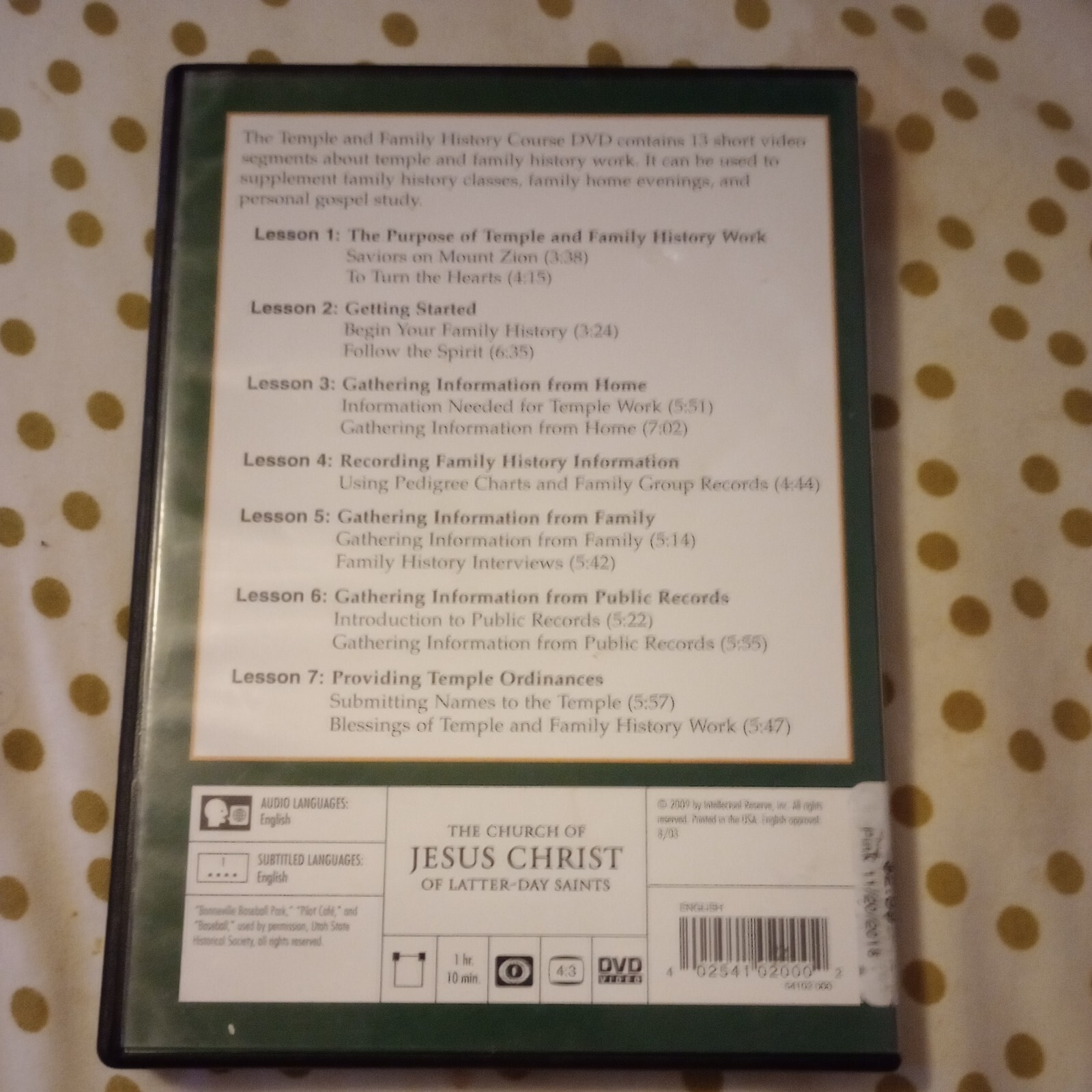 LDS Temple & Family History Course DVD Mormon Jesus Christ of Latter ...