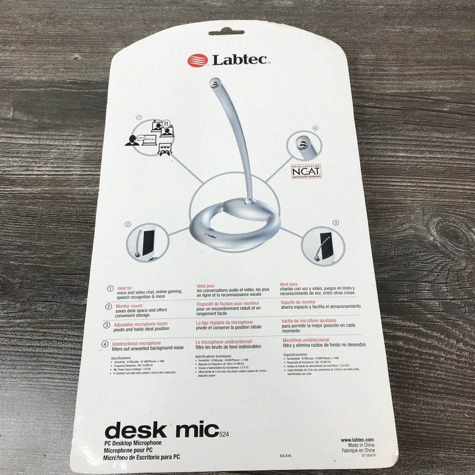 NEW & SEALED Labtec Desk Mic 524 Desktop Microphone | eBay