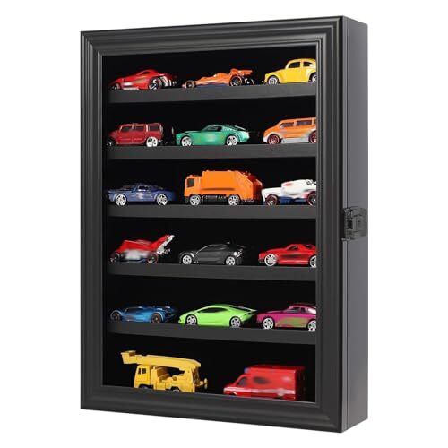Toy Cars Display Case 1/64 Scale Diecast Model Cabinet Wall Mount Shelf ...