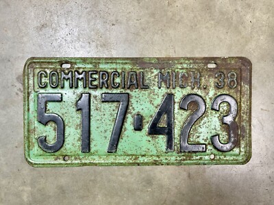 1938 Commercial Michigan License Plate | eBay