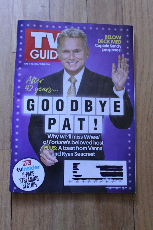 TV Guide - Goodbye Pat - Pat Sajak - Wheel of Fortune - June 3-23, 2024 ...
