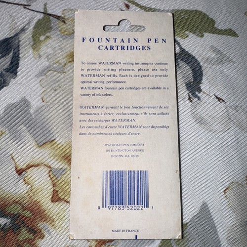Vtg Waterman Fountain Pen Refills - Florida Blue 8 Cartridges 1 Pack | eBay