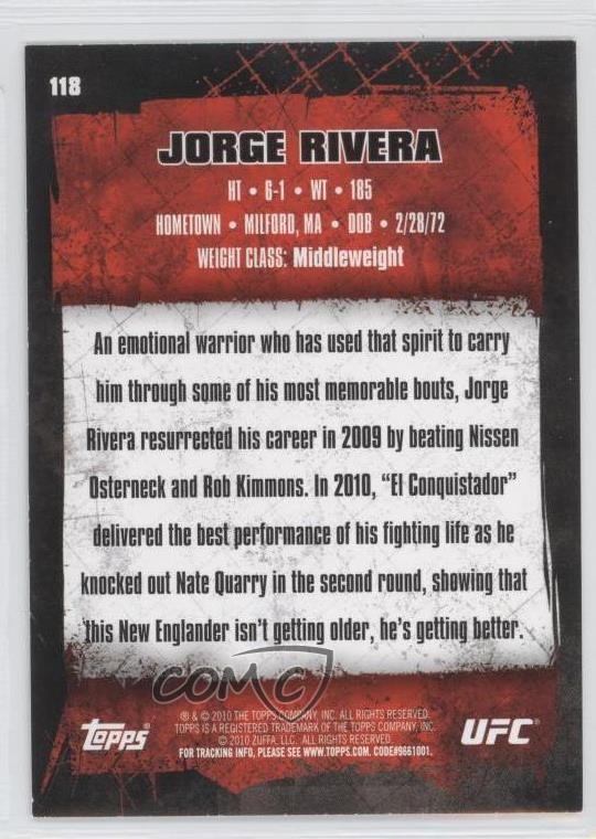 2010 Topps UFC Series 4 Jorge Rivera #118 | eBay