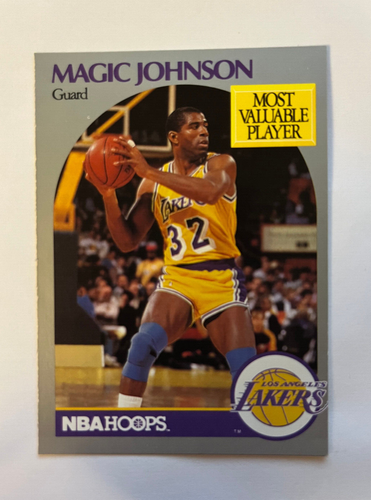 1990 NBA Hoops #157 Magic Johnson MVP Los Angeles Lakers Basketball ...