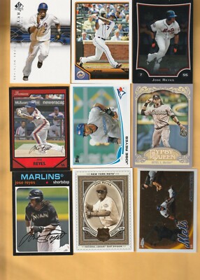 JOSE REYES LOT OF 32 ALL DIFFERENT BASEBALL CARDS METS MARLINS SANTIAGO ...