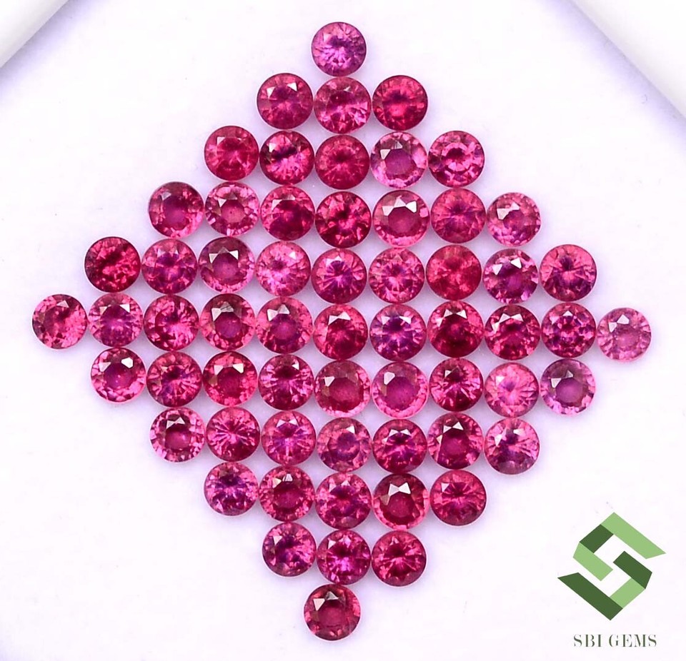 3 mm Natural Ruby Round Cut Lot 30 Pcs Calibrated Lustrous Loose ...