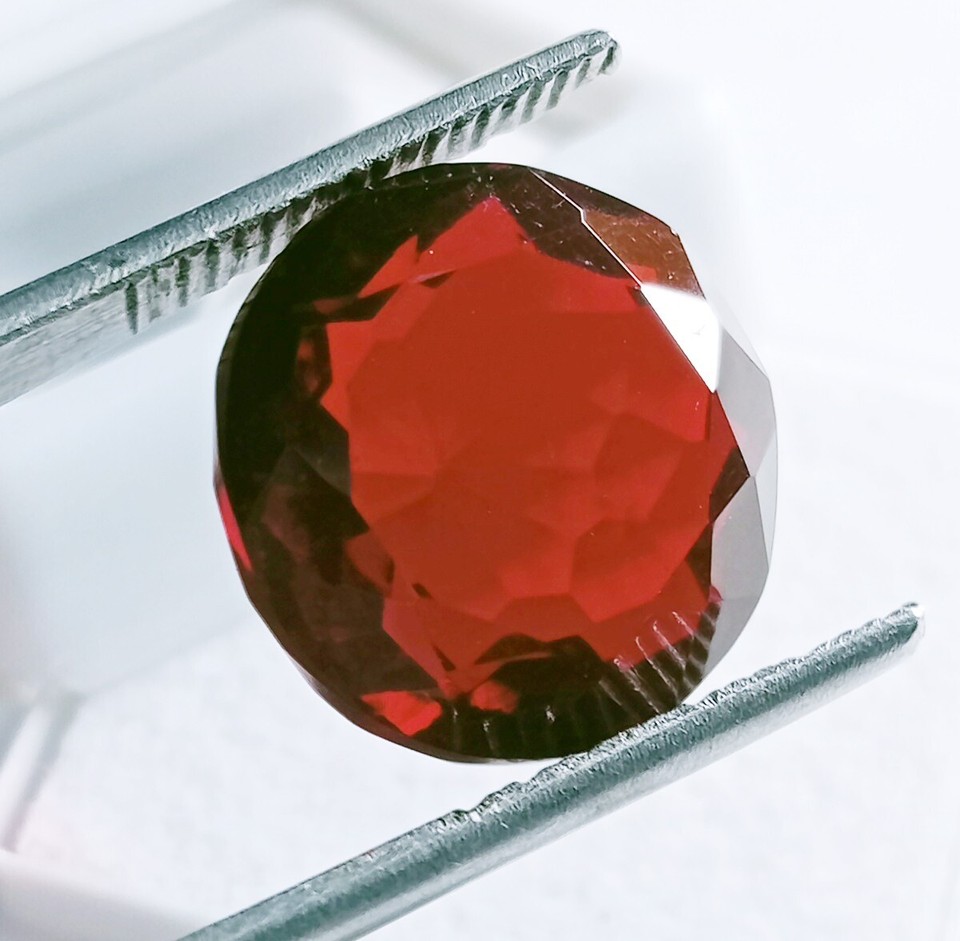 Superb Natural 15.47 Ct Round Cut Red Hessonite Garnet Loose Gemstone ...
