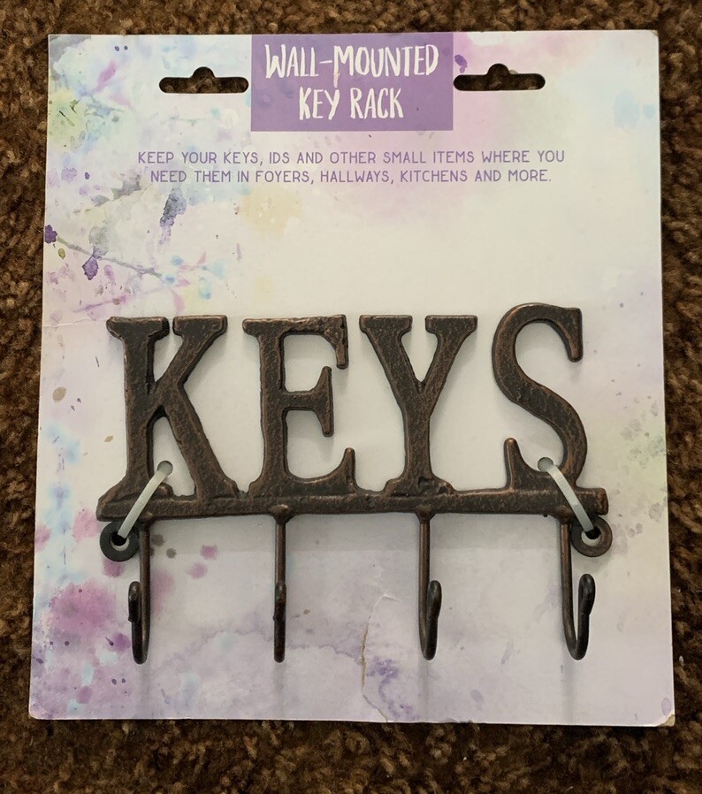 New Wall Mounted Bronze/ Metal Key Rack. Nice Key Organizer For ...