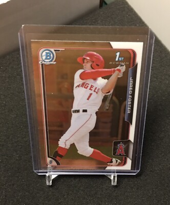 Jared Foster 1st Rookie 2015 Bowman Chrome card 101 Los Angeles Angels ...