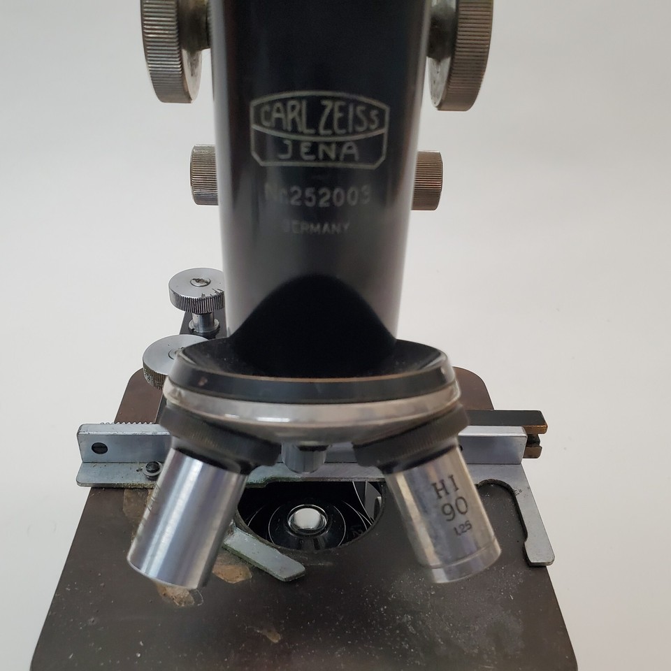 Antique CARL ZEISS Jena Germany Microscope No252003 w/ Cabinet Optics ...