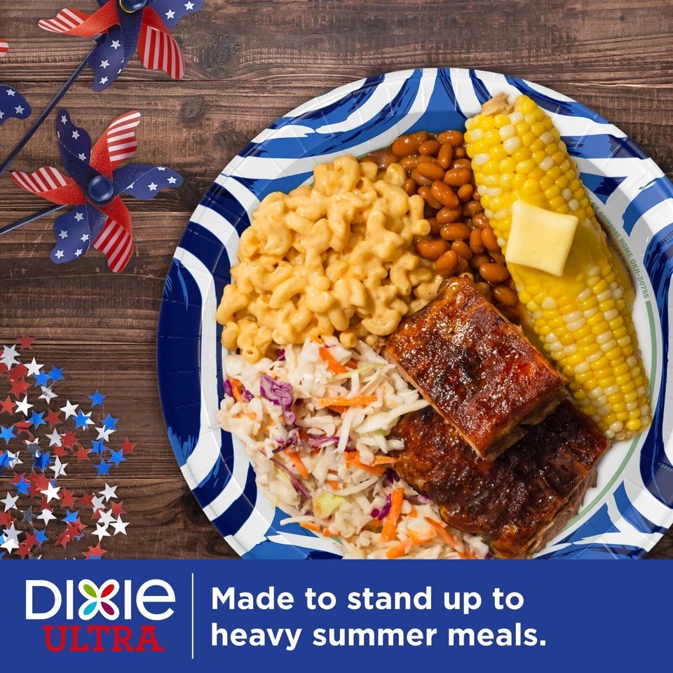 Dixie Ultra Compostable Paper Plates, 10 in, 50 Count, 3X Stronger ...