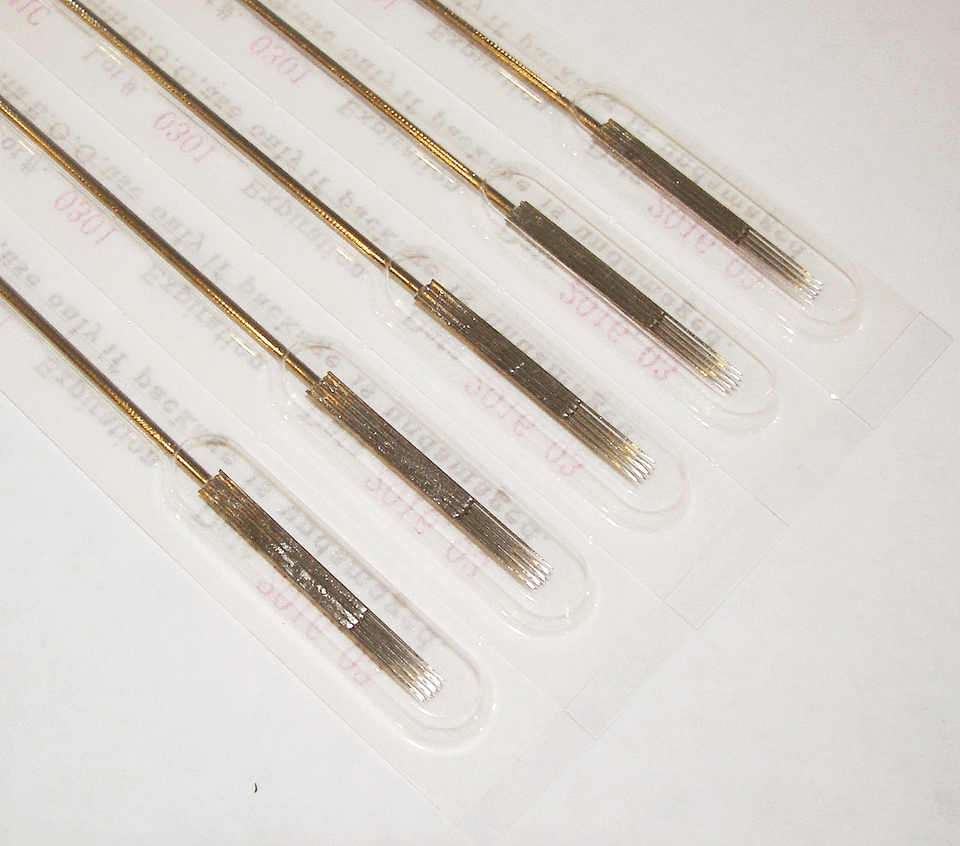 50 Tattoo Needles Professional 19 Mag Curved Shader Bug Pin sterilized ...