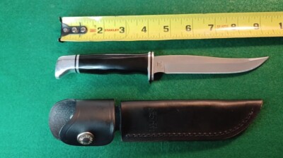 Vintage Buck 105 Pathfinder 5" Hunting Knife, W/ Original Leather Blk ...