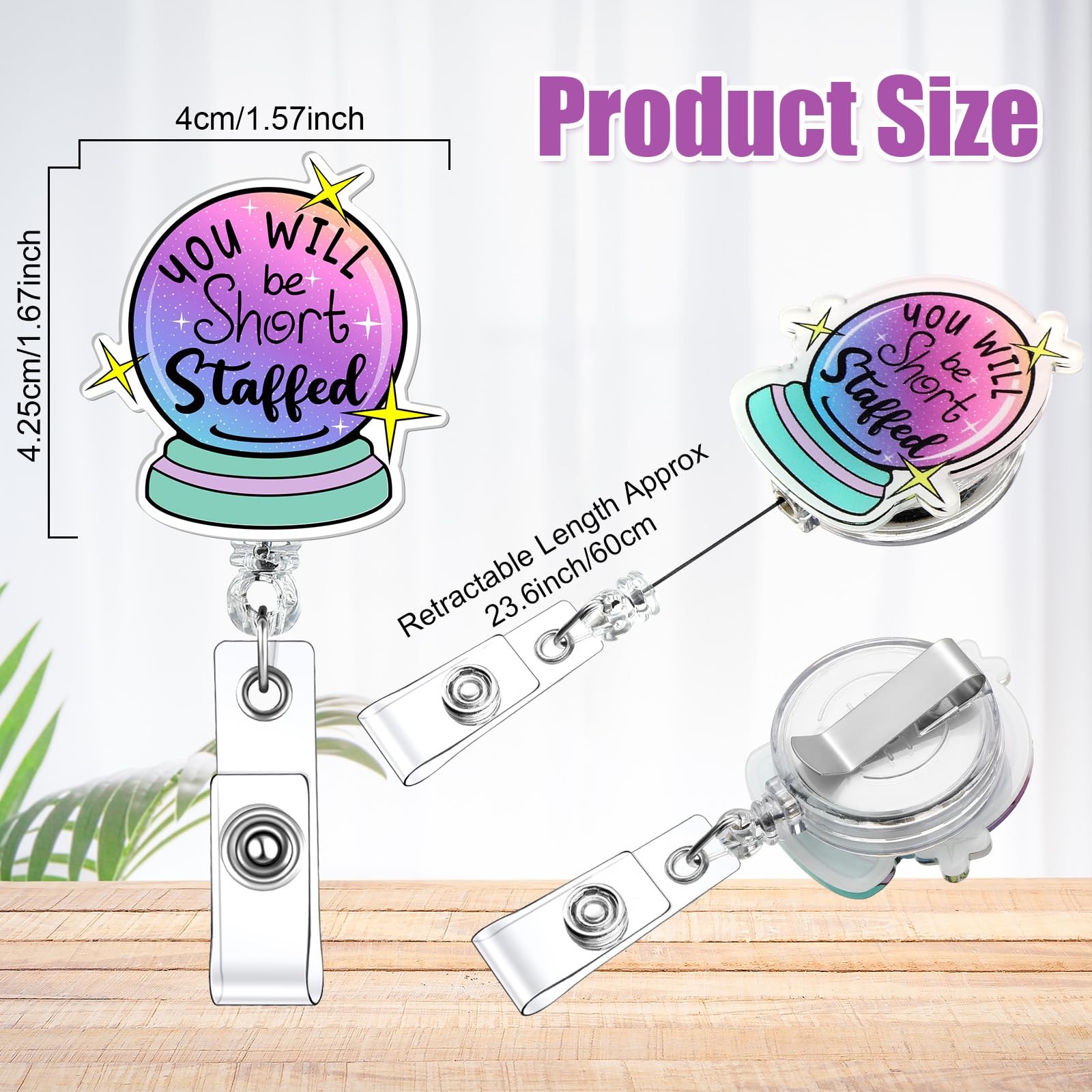24 Pcs Funny Badge Reel Nurse Cute Retractable Name ID Clip Badge ...