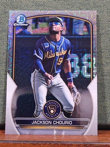 2023 Bowman Draft Chrome Mojo Jackson Chourio Milwaukee Brewers RC BCP ...