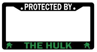 Protected By Hulk Black Plastic License Plate Frame Marvel | eBay