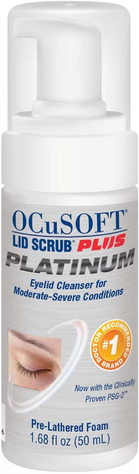 Ocusoft Lid Scrub plus Platinum Foaming Eyelid Cleanser 50 Milliters ...