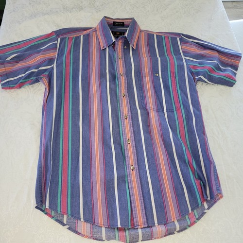 Vintage Ralph Lauren Chaps Shirt Mens M Medium Button Down Colorful Striped 90s | eBay
