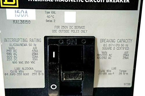 Square D 150 Amp Circuit Breaker KAL36150 3 Pole 600V | eBay