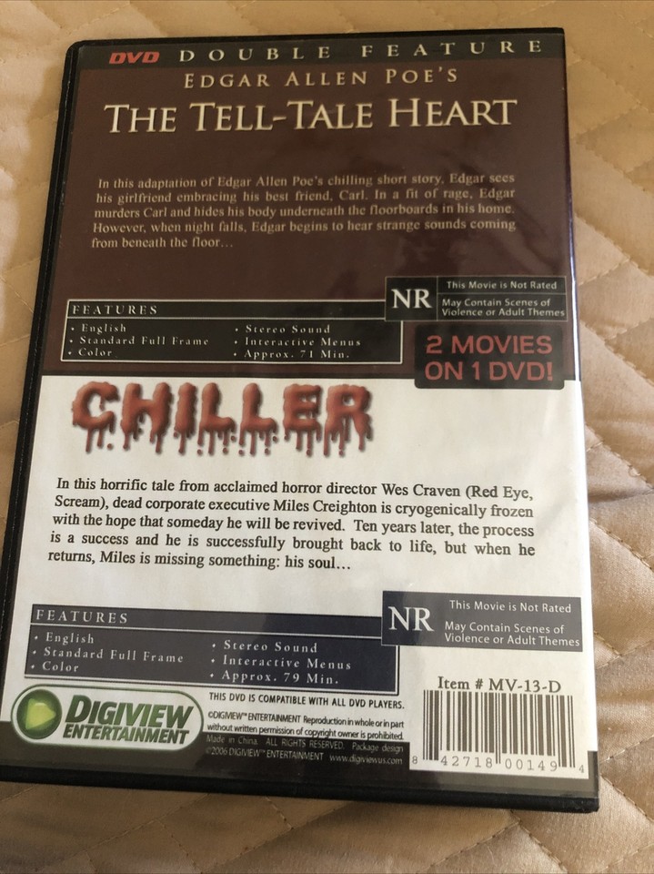 The Tell - Tale Heart / Chiller DVD Like New Double Feature Horror | eBay