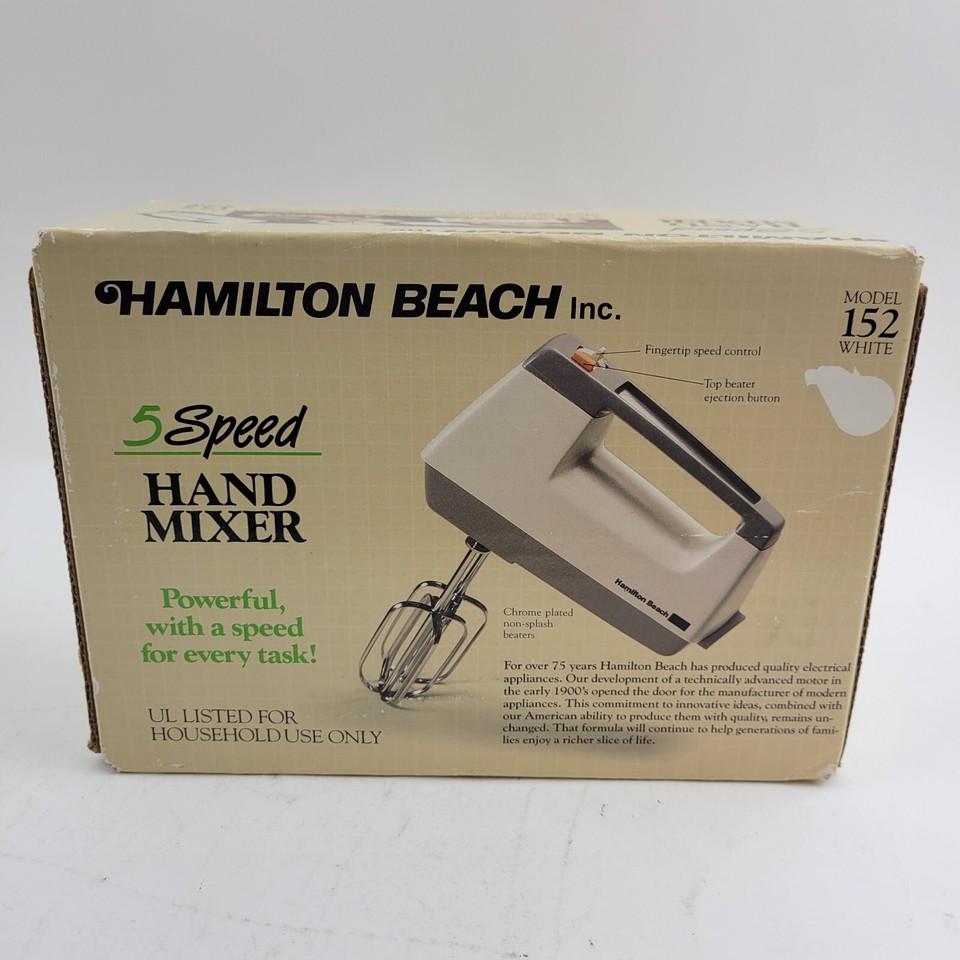 Hamilton Beach Electric 5 Speed Hand Mixer Model 152. New Vintage | eBay