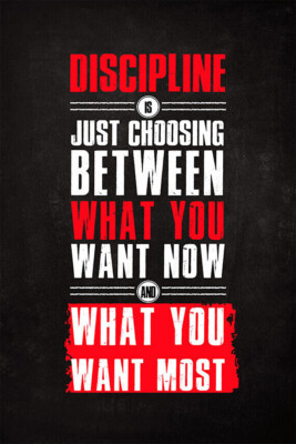 Discipline Motivational Quotes Awareness Gift Wall Art Home - POSTER 20 ...