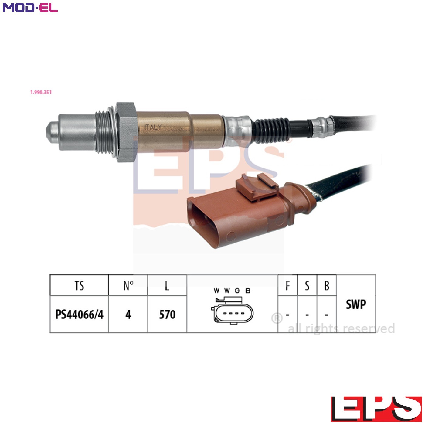 LAMBDA SENSOR 1.998.351 FOR SKODA KAROQ OCTAVIA/III/Combi SUPERB KODIAQ ...