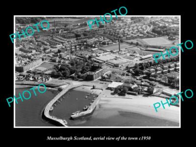 OLD 8x6 HISTORIC PHOTO OF MUSSELBURGH SCOTLAND AERIAL VIEW OF TOWN ...