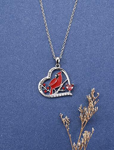Sterling Silver Red Cardinal Necklace Memorial Pendant Jewelry Gift for ...