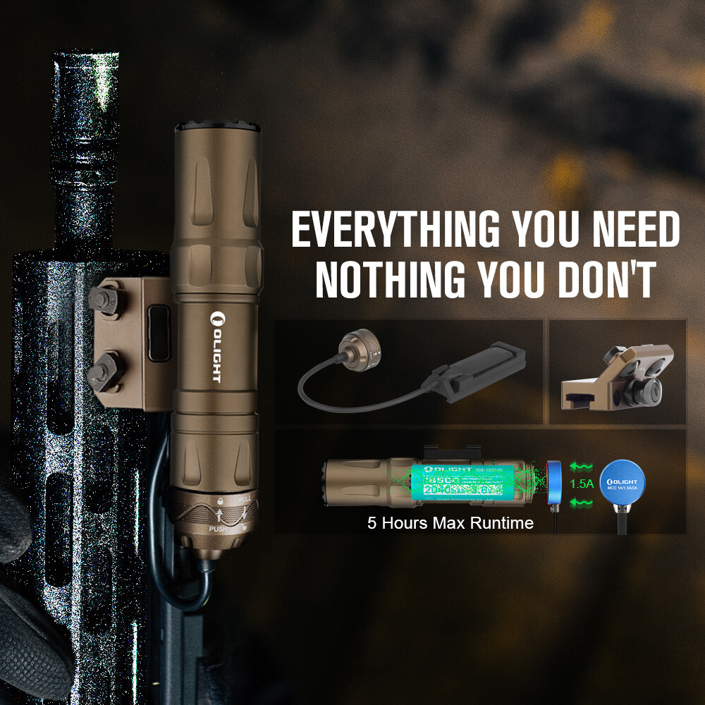 OLIGHT Odin Mini M-LOK Rail Mount Rechargeable Tactical Flashlight ...