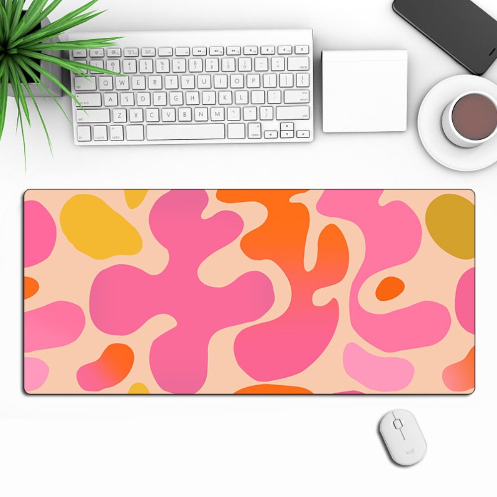 Non-Slip Large Mouse Pad Pink Desk Pad Home Office Accessories Computer ...