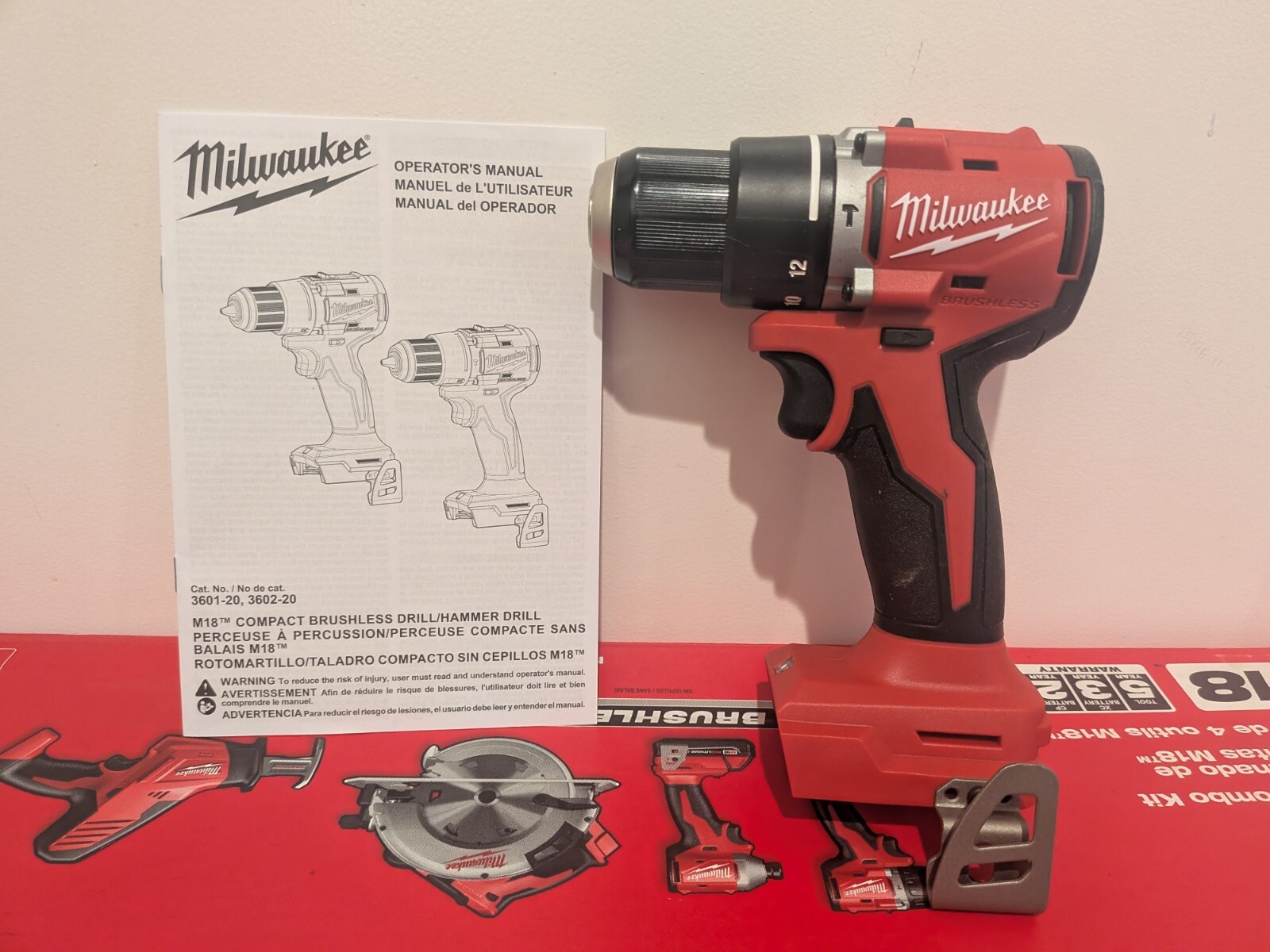 Milwaukee M18 Compact Brushless 1/2" Hammer Drill Driver 3602-20 * Open ...