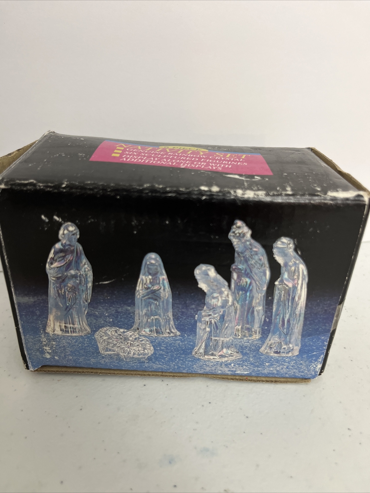 Crystal Nativity Set Rainbow Genuine Crystal With Box 6 Piece Mary ...