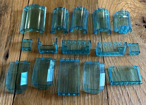 Lot 15 Lego Trans Blue Windshield Vehicle Cockpit Cylinder Replacement ...