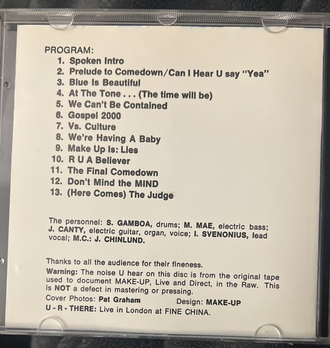 ‘After Dark’ by Make-Up (CD 1996 DIS105CD) Live In London - Free ...