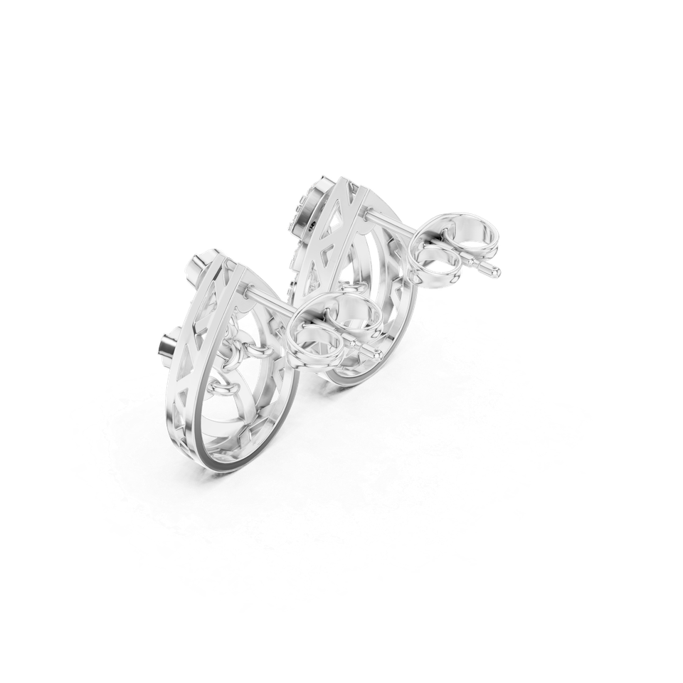 Round 49p VVS1/D/Excellent Diamond Elegant Proposal Halo Studs Gold ...