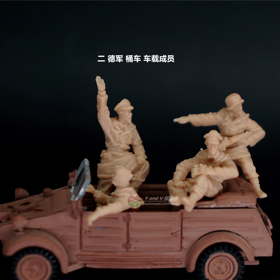 1/72 1/64 1/87 WWII German Army Tank Carrier Crew 4-Persons Unpainted ...